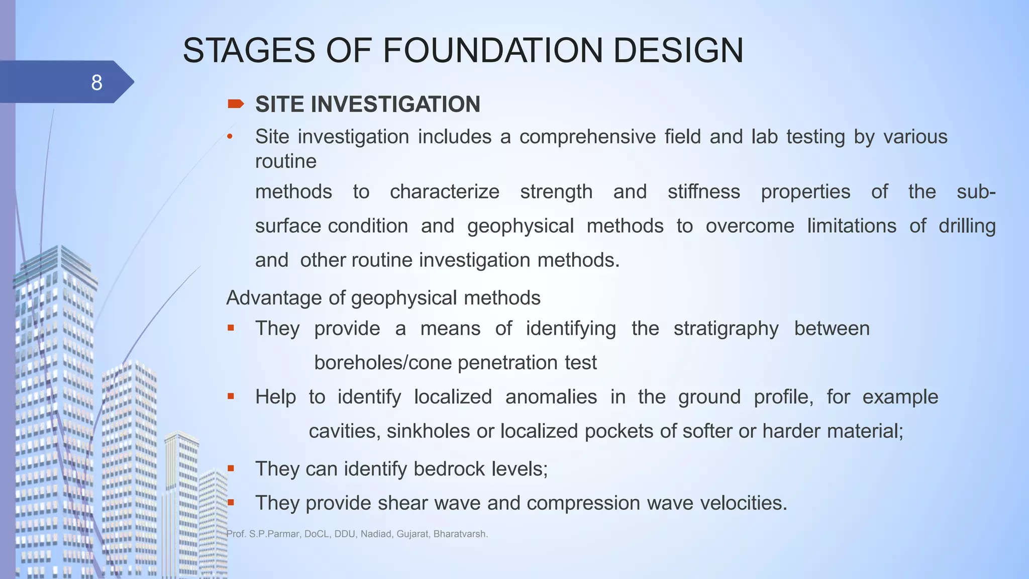 SITE INVESTIGATIONS for HIGH RISE BUILDINGS.pptx