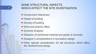 SITE INVESTIGATIONS for HIGH RISE BUILDINGS.pptx