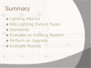 Site Lighting Presentation | PPT