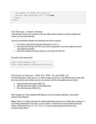 Sitemap comparison | DOC | Web Design and HTML | Internet
