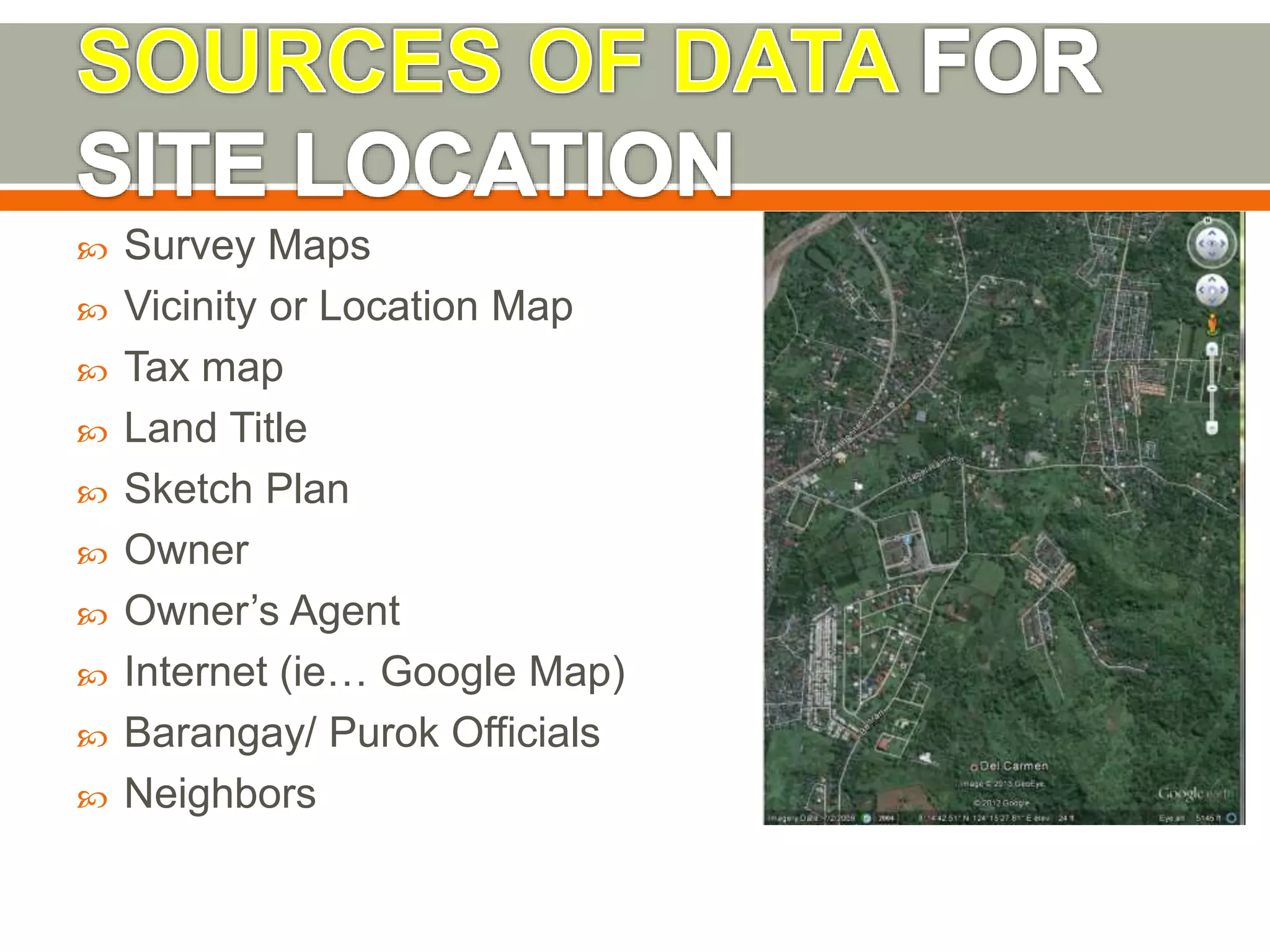 Site location, map reading and lot plotting, | PPTX
