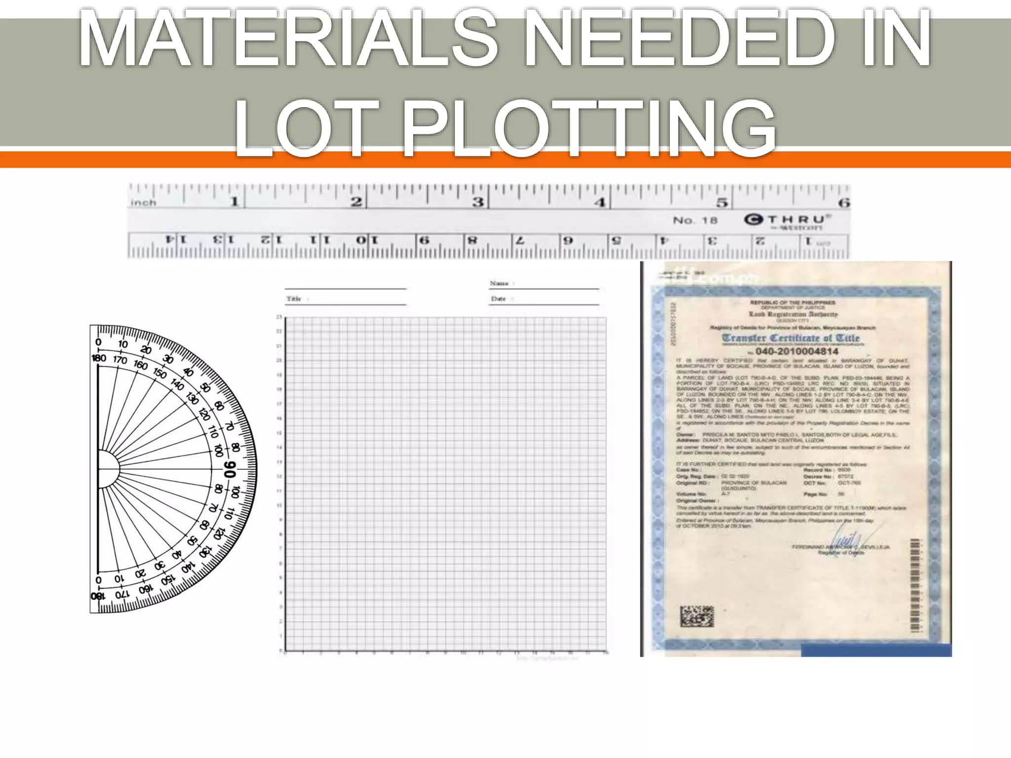 Site location, map reading and lot plotting, | PPTX
