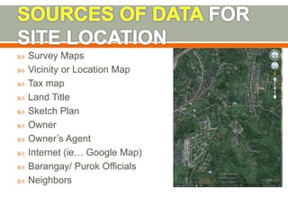 Site location, map reading and lot plotting, | PPTX