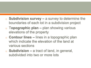 Site location, map reading and lot plotting, | PPTX
