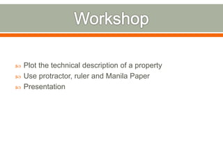 Site location, map reading and lot plotting, | PPTX