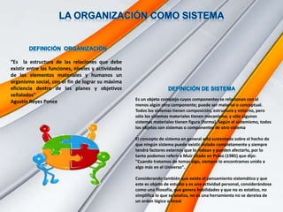 La organización como sistema./ Teoría General de Sistemas (TGS ...