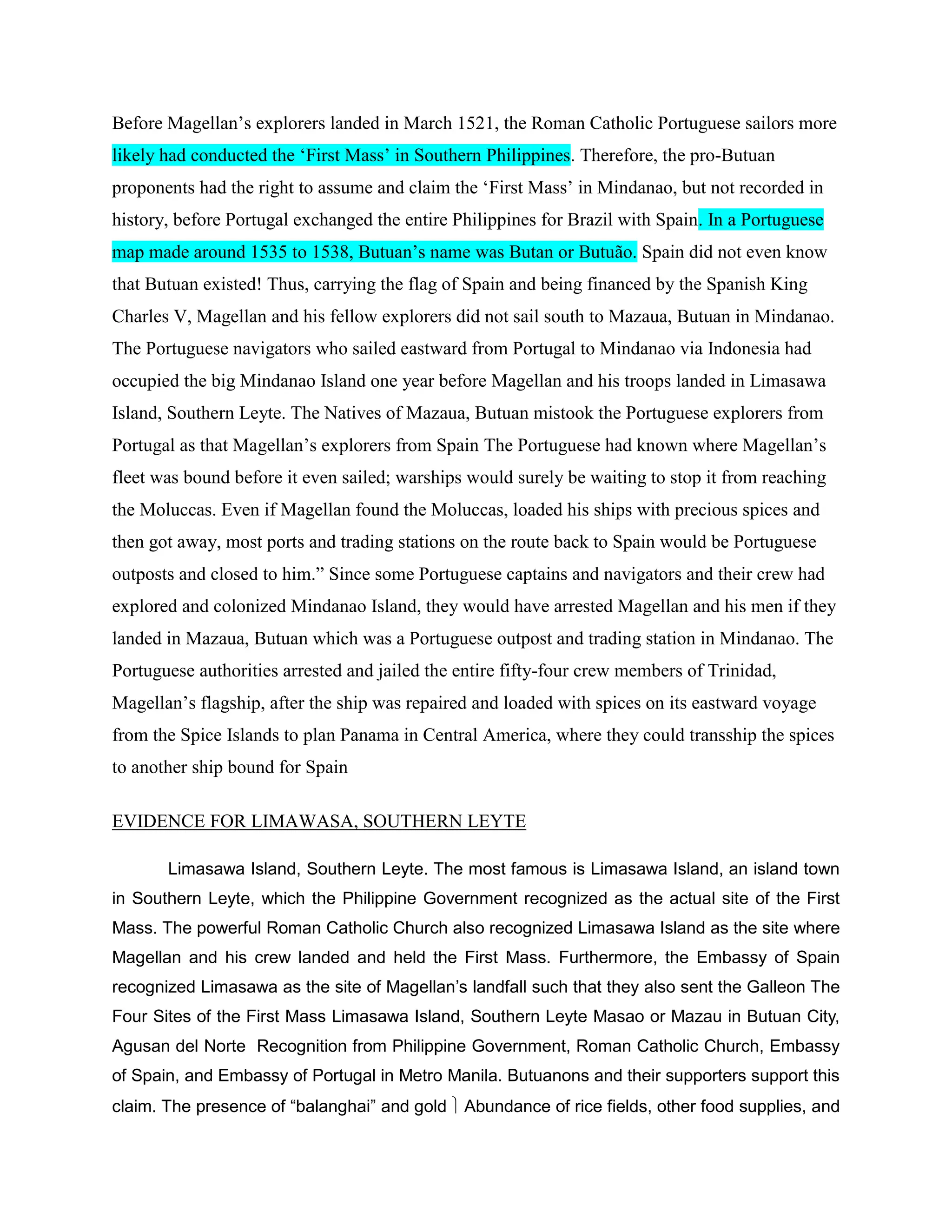 SITE OF FIRST MASS (HISTORY 101 BALIK-TANAW.docx