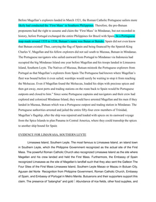 SITE OF FIRST MASS (HISTORY 101 BALIK-TANAW.docx