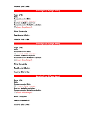 Site optimization worksheet | PDF
