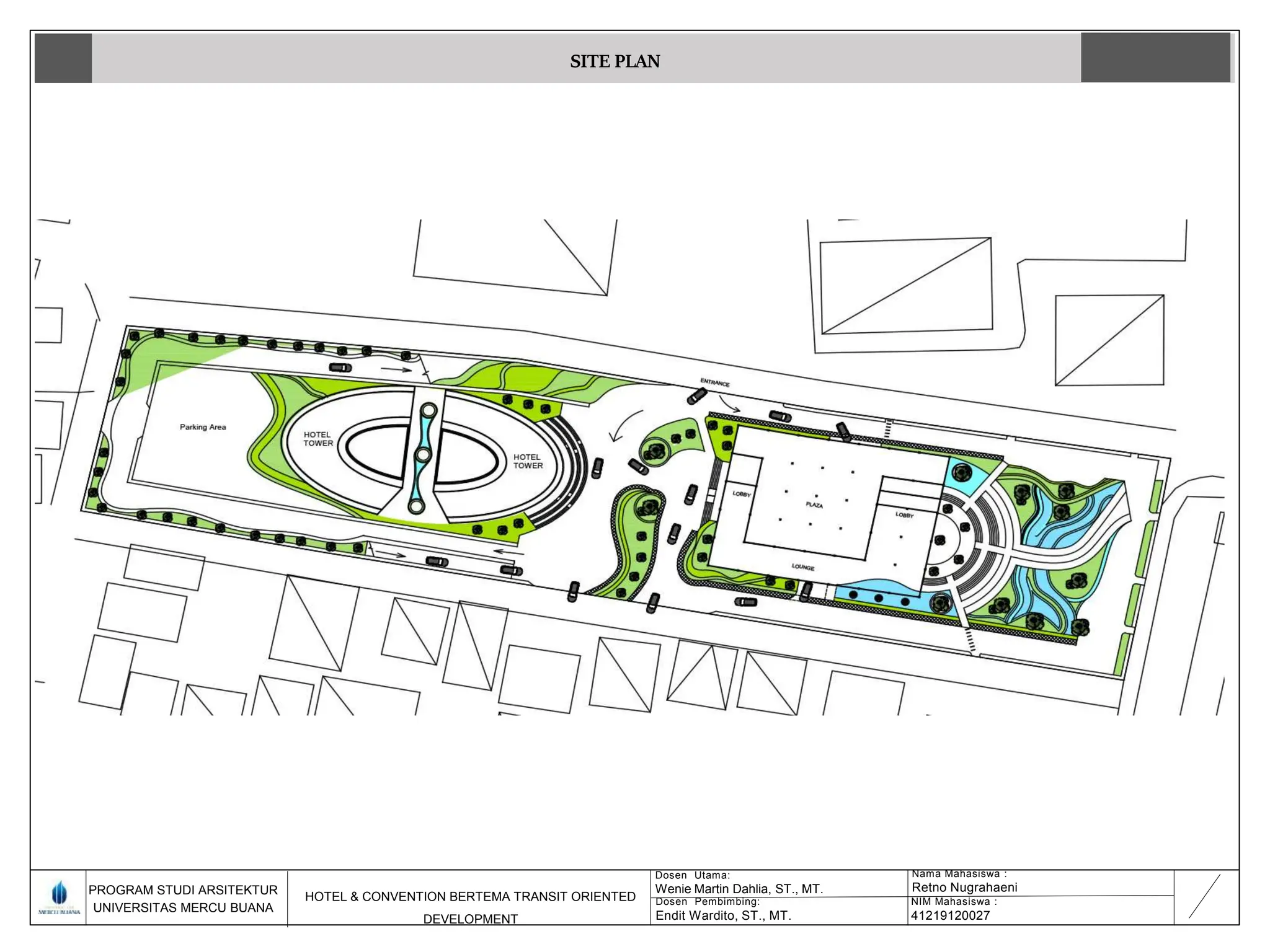 CONTOH SITE PLAN TUGAS ARSITEKTUR BANGUNAN HOTEL .pptx
