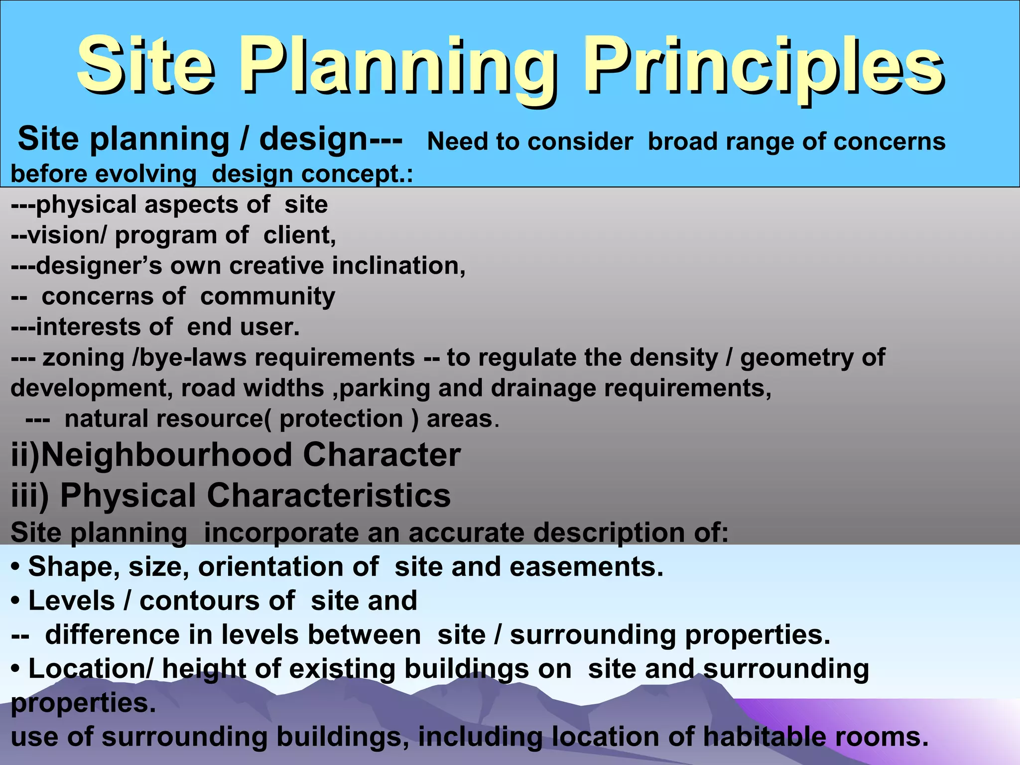 Site Planning in the Context of Architectural Projects | PPT
