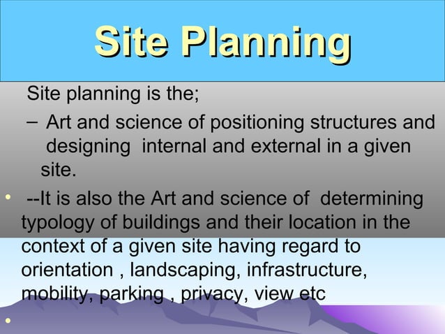 Site Planning in the Context of Architectural Projects | PPT | Civil Engineering Industry ...