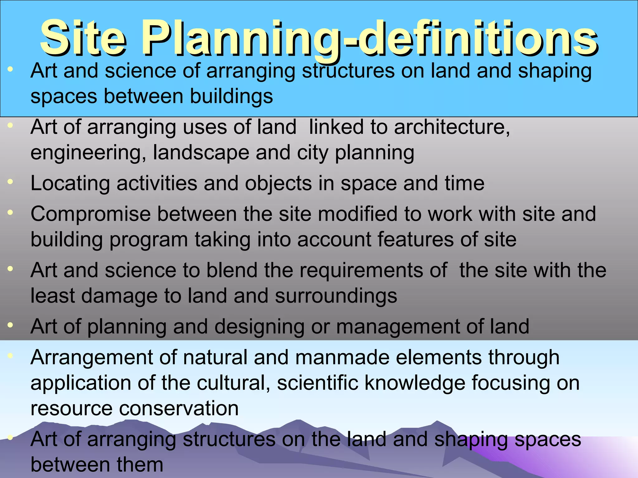 Site Planning for Architectural Projects | PPT