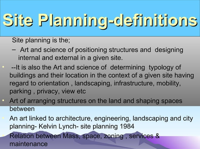 Site Planning for Architectural Projects | PPT | Civil Engineering ...