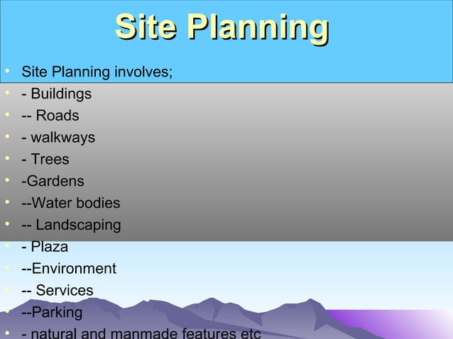 Site Planning for Architectural Projects | PPT | Civil Engineering ...