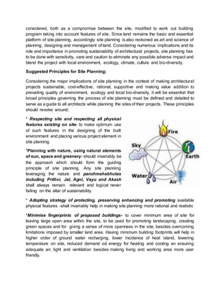 Site planning in Architectural Projects- Principles and Approaches | PDF