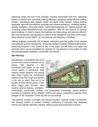 Site planning in Architectural Projects- Principles and Approaches | DOCX