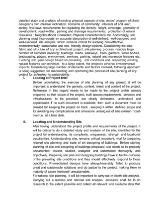 Site planning in Architectural Projects- Principles and Approaches | DOCX