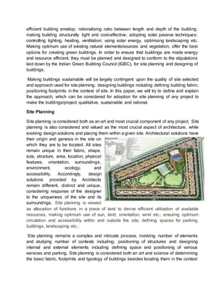 Site planning in Architectural Projects- Principles and Approaches | DOCX