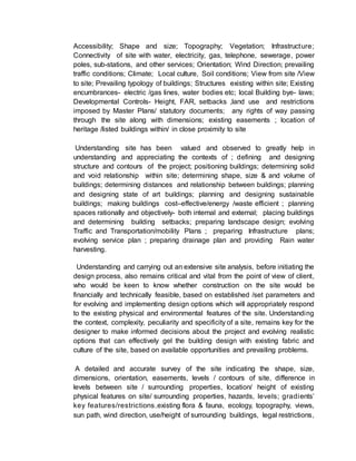 Site planning in Architectural Projects- Principles and Approaches | DOCX