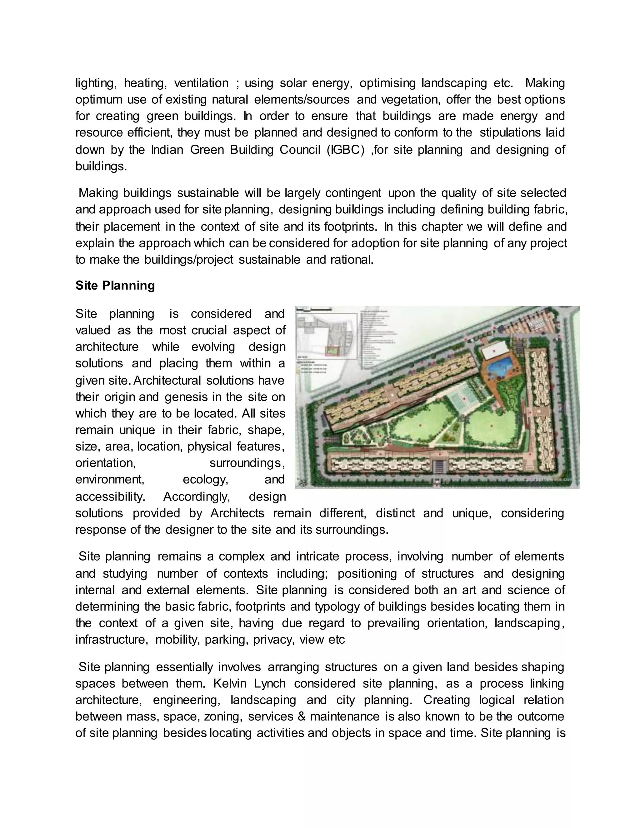 Site Planning in Architectural Projects- Principles and Approach | DOCX