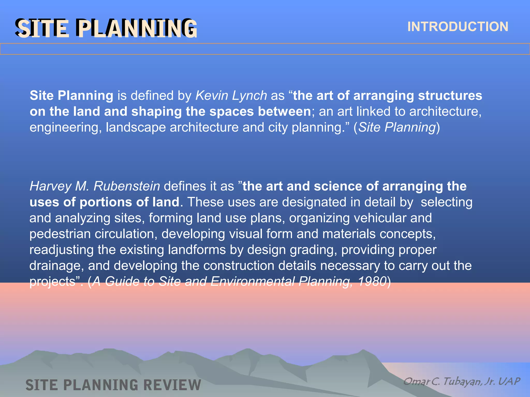 Site planning kevin lynch | PPT