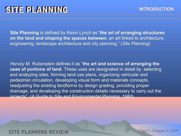 Site planning kevin lynch | PPT