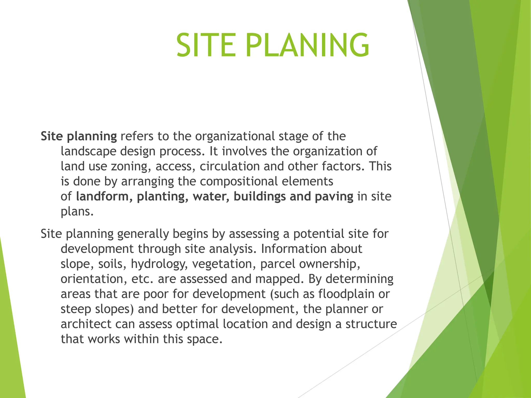 SITE PLANNING PARAMETERS for landscape design.pptx