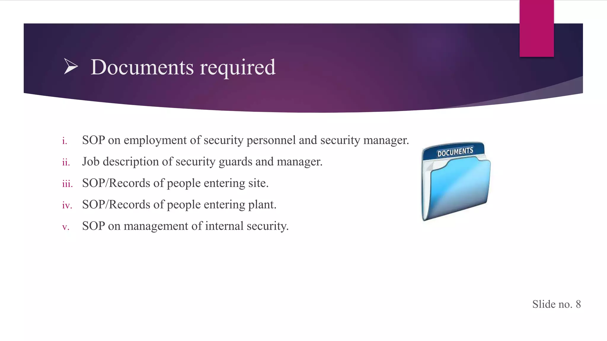 Site & plant security ppt | PPTX