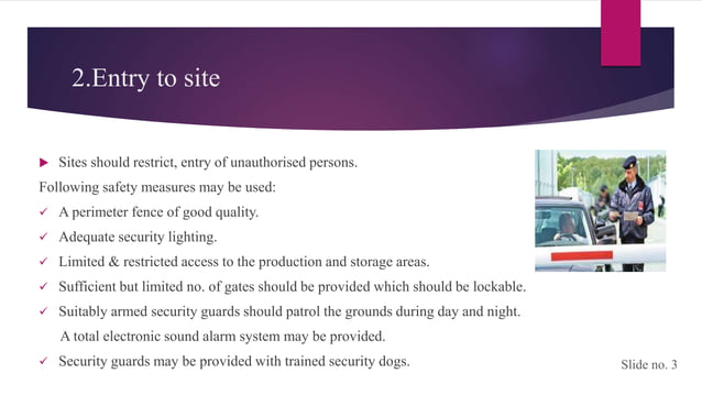 Site & plant security ppt | PPTX