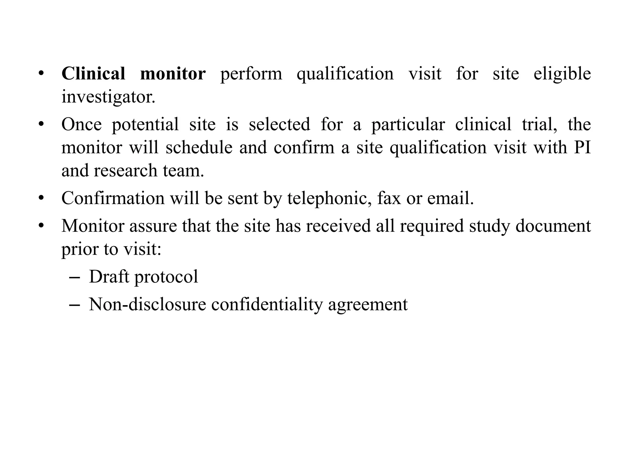 Site qualification visit | PPTX