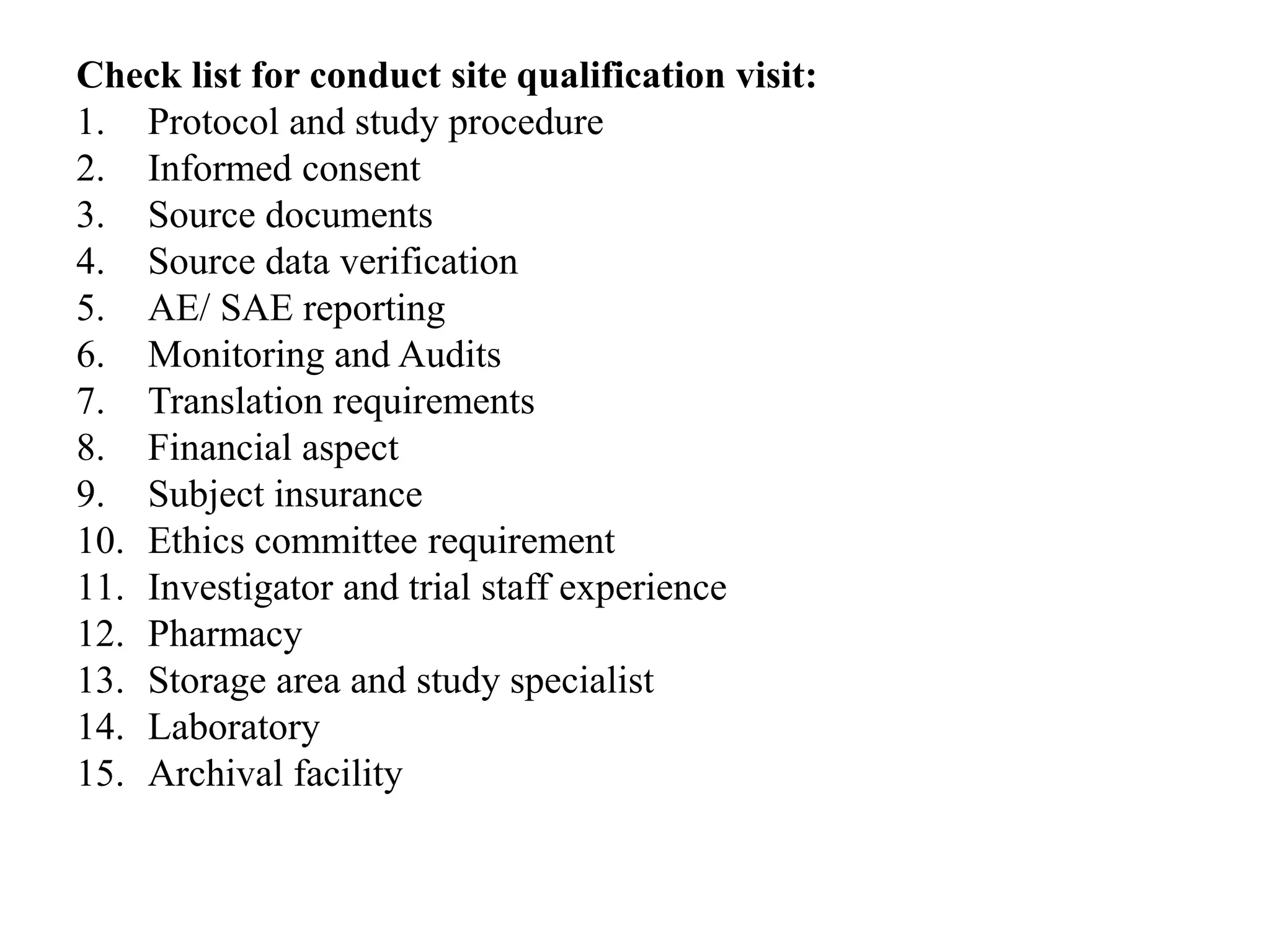 Site qualification visit | PPTX