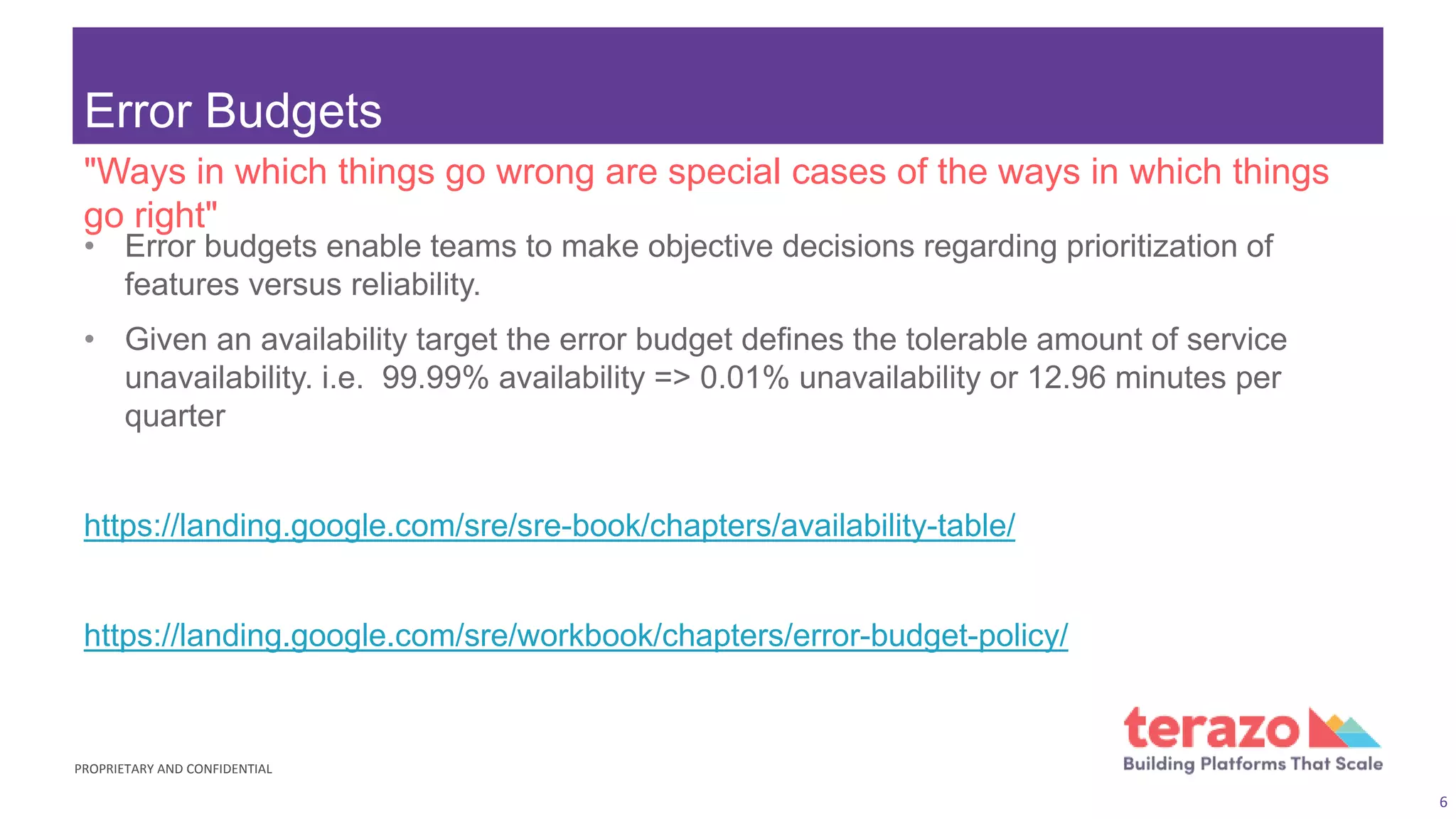 Site reliability engineering - Lightning Talk | PPTX
