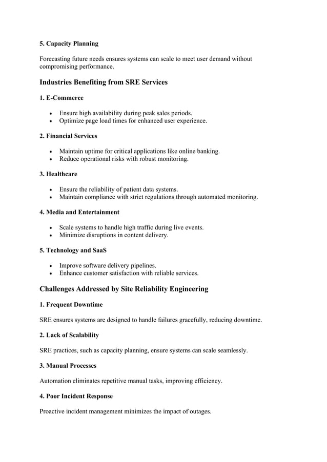 Achieve Operational Excellence with Mphasis’ Site Reliability Engineering Services | PDF