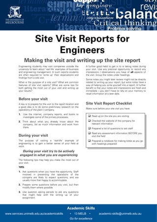 Site reports for_engineers_update_051112 | PDF