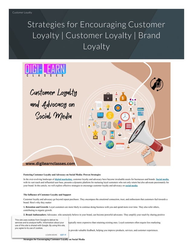 Strategies for Encouraging Customer Loyalty | Customer Loyalty | Brand Loyalty | PDF | Social ...