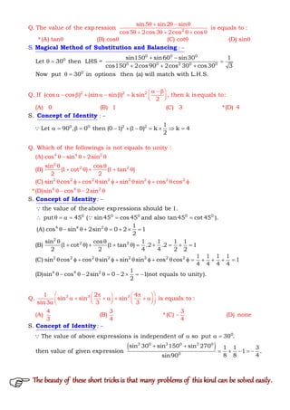 Conceptual Short Tricks for JEE(Main and Advanced) | PDF