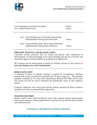 Force Protection Site Guard - Course Syllabus | PDF