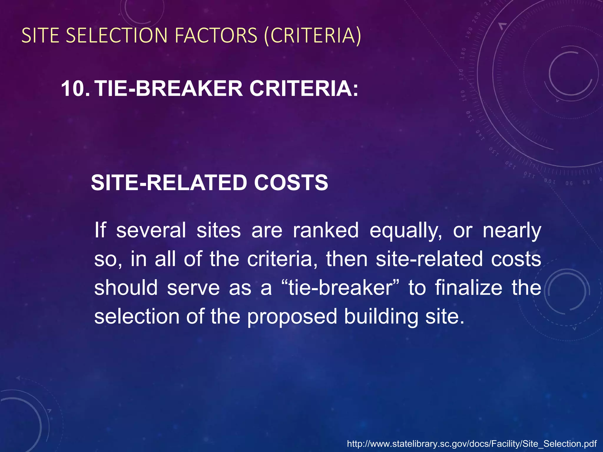 Site selection | PPTX