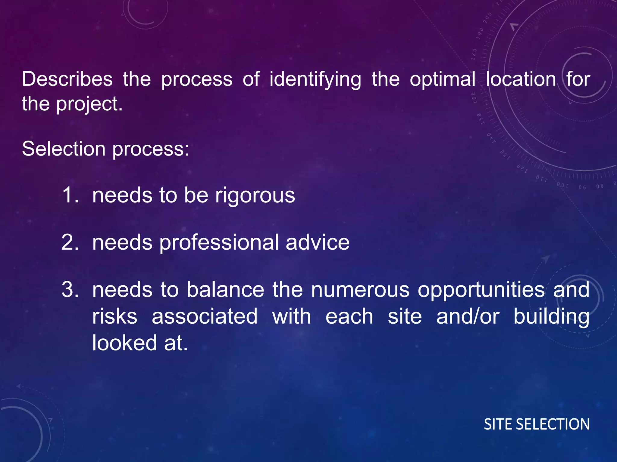 Site selection | PPTX