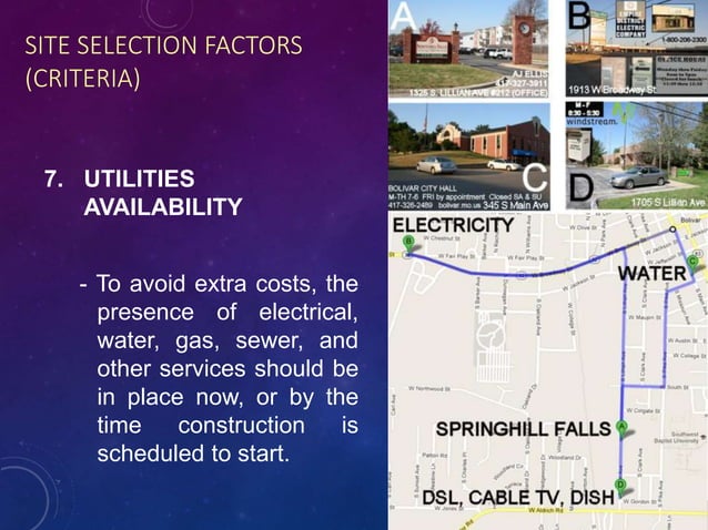 Site selection | PPTX | Developmental Sites | Real Estate