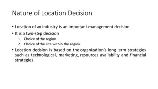 Site selection and plant layout | PPTX