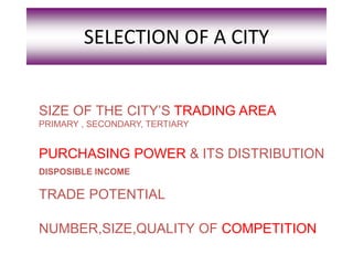 Site selection in retail | PPTX