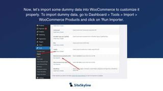 How to Import dummy content in woocommerce and add new theme | PPT