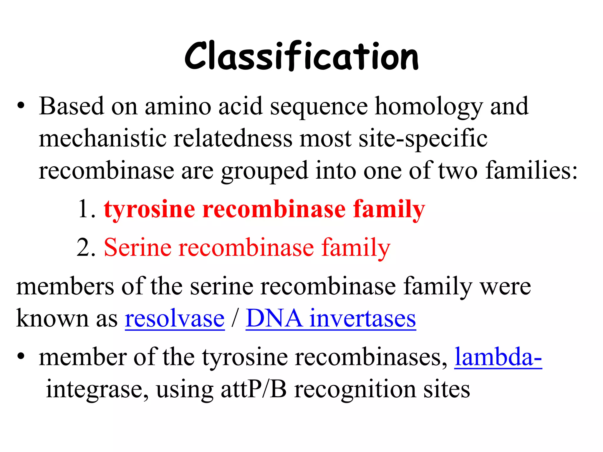 Site specific recombination | PPTX
