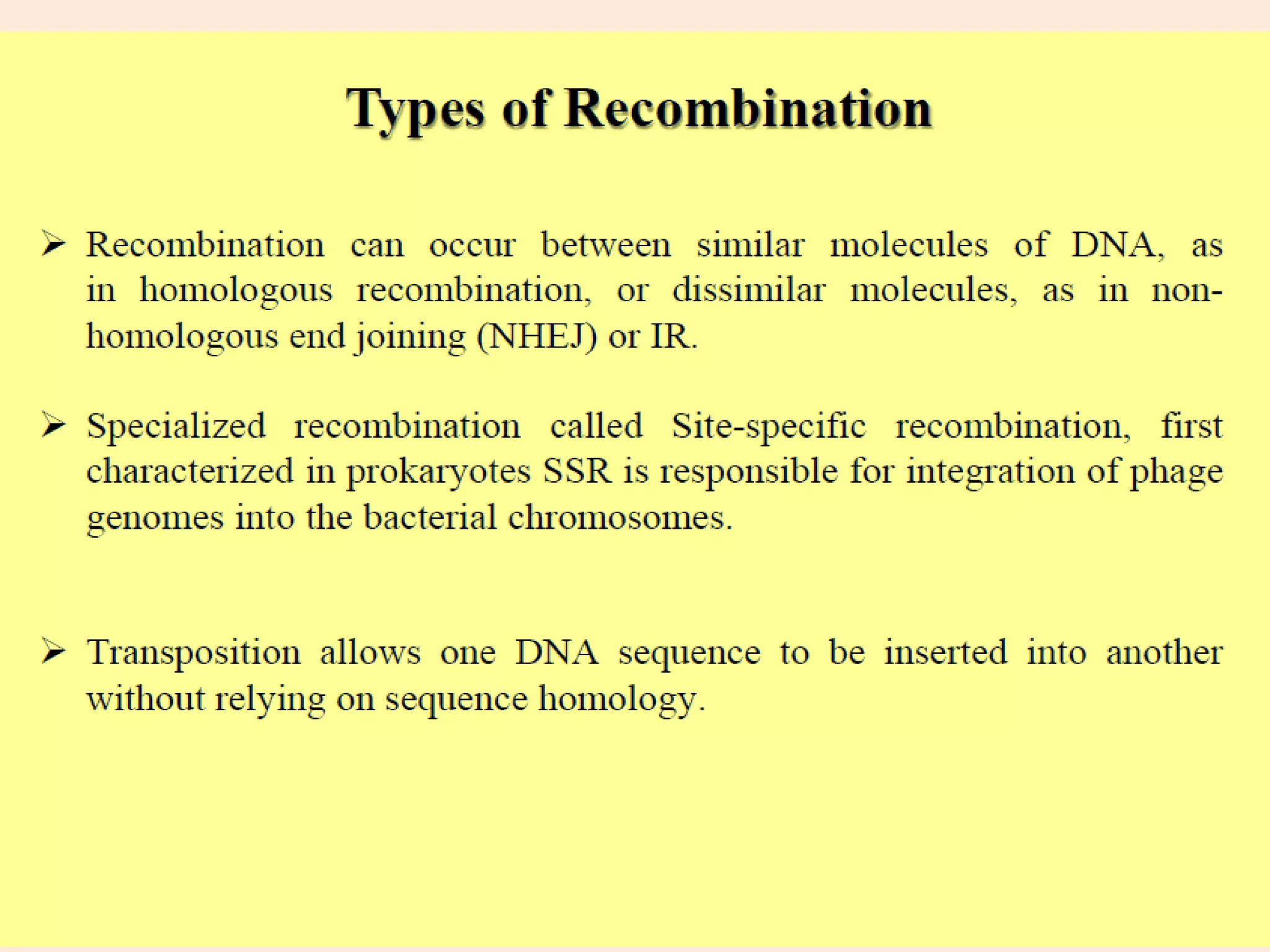 Site specific recombination | PPTX