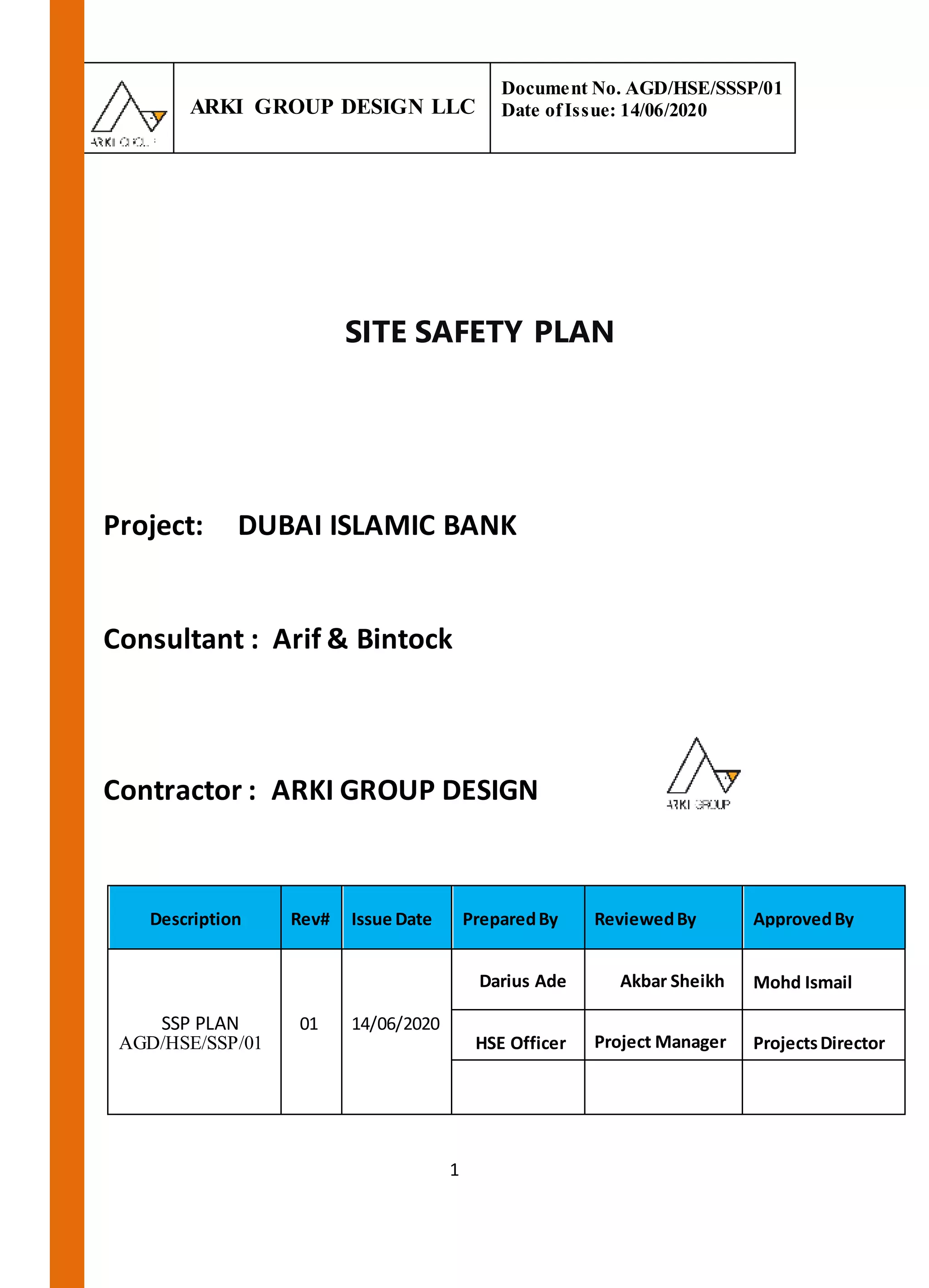 Site specific safety plan dib | DOCX