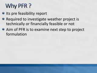 Preliminary Site Survey , PFR and basic design of SHP plant | PPTX
