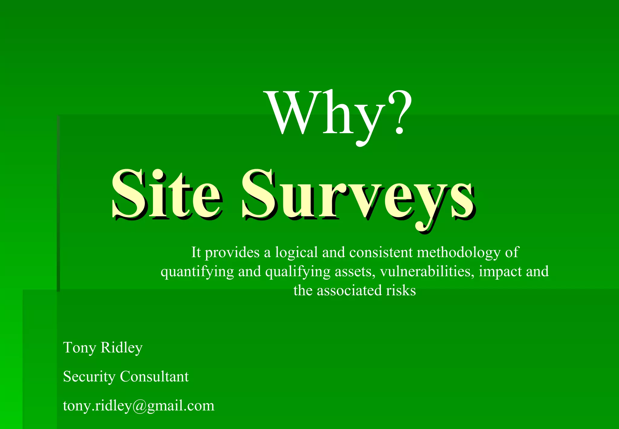 Security Site Surveys and Risk Assessments | PPT