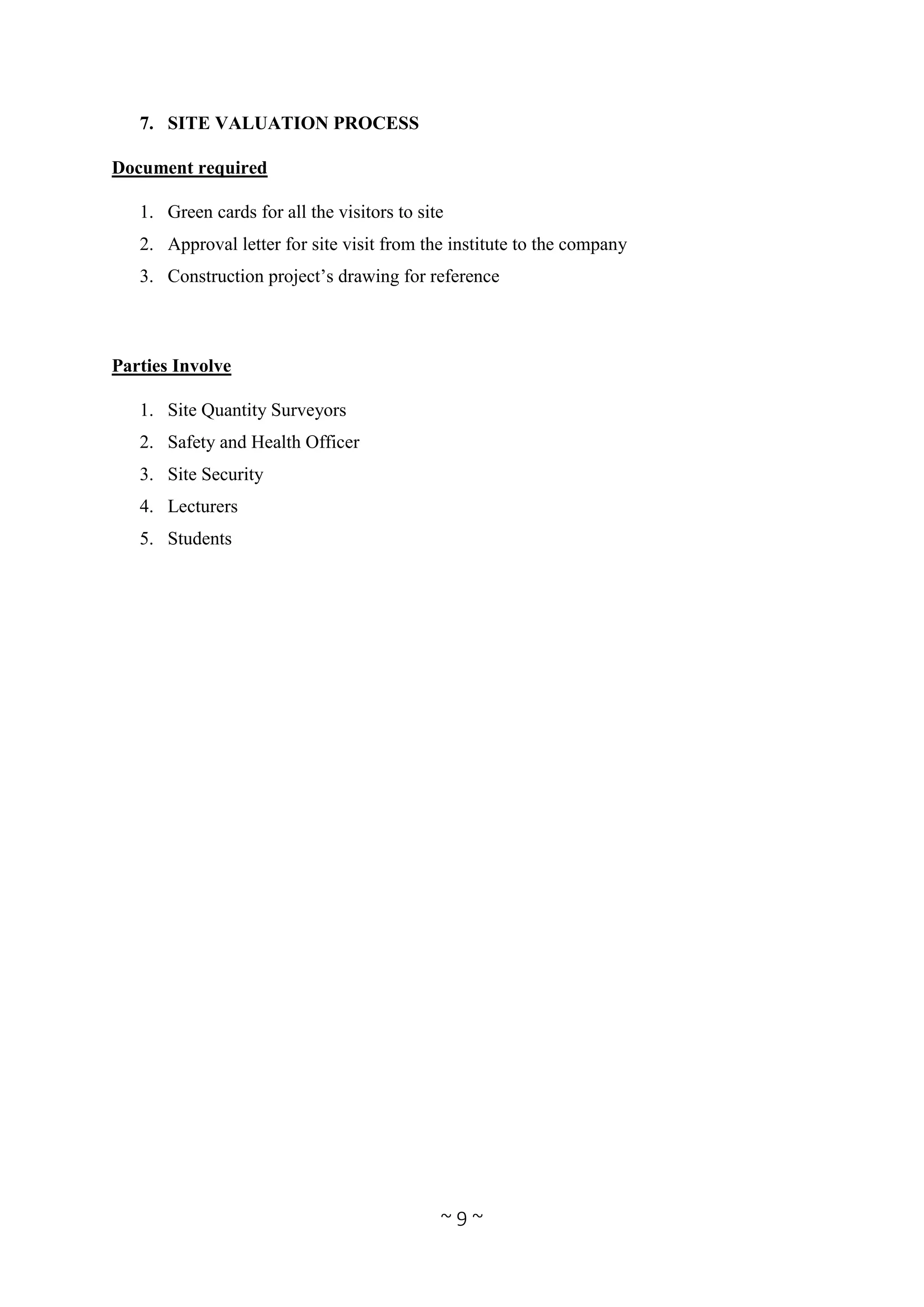 site visit report (final) | PDF